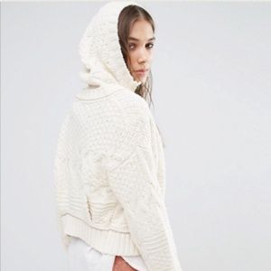 Free People | Sweaters | Cable Knit Zip Up Hoodie Free People | Poshmark